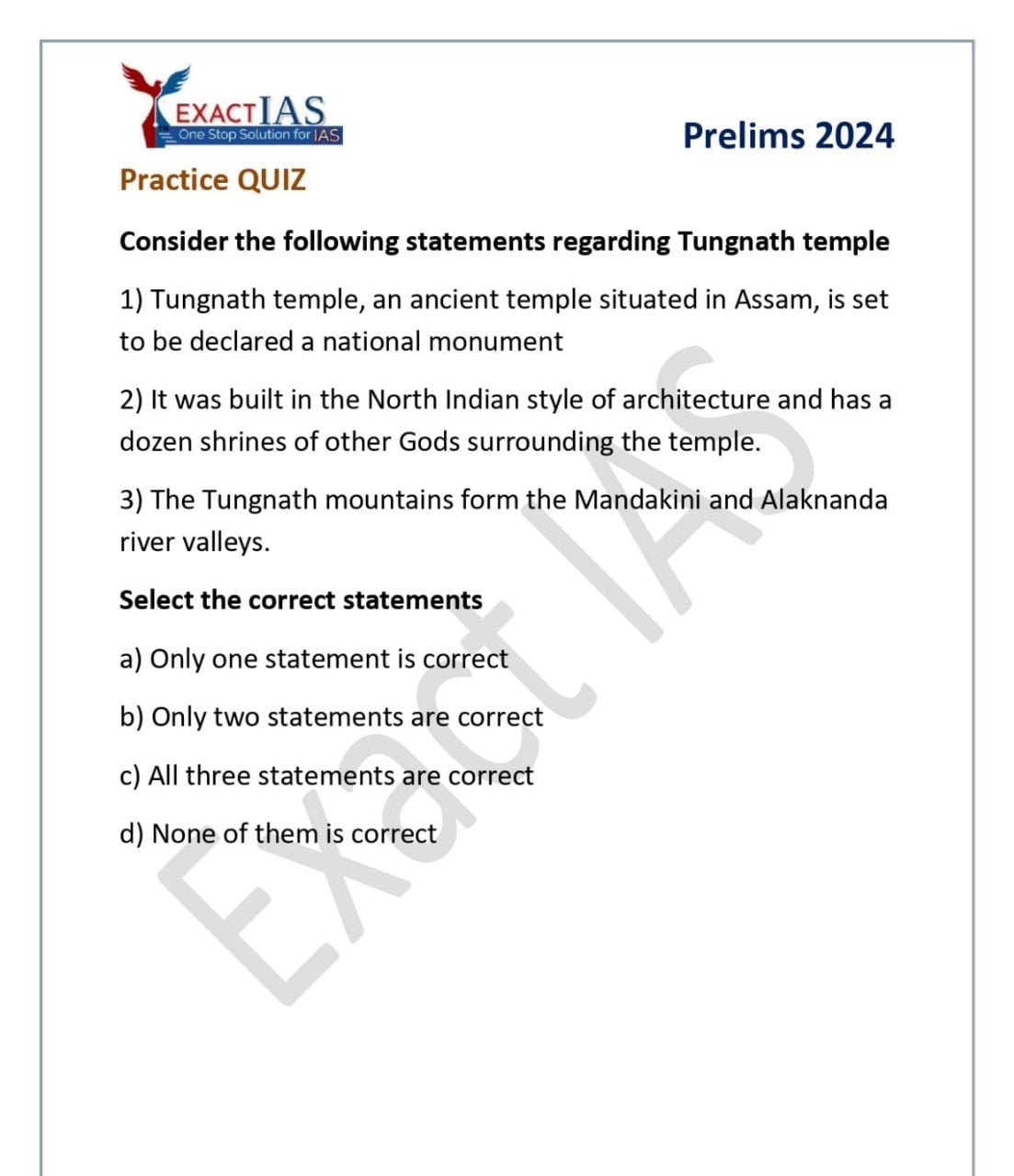 Practice QUIZ-6 - Exact IAS Practice QUIZ-6 - Exact IAS
